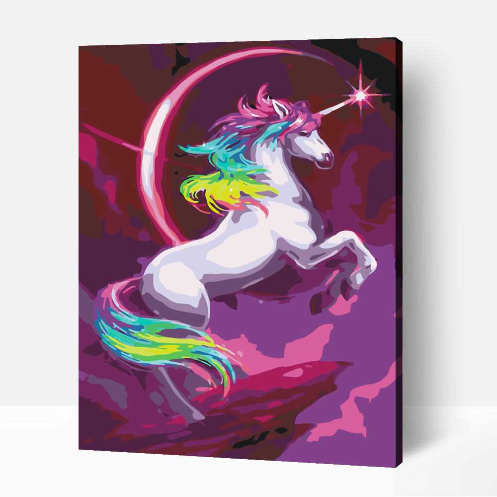 Színes unikornis számfestő számozott kifestő