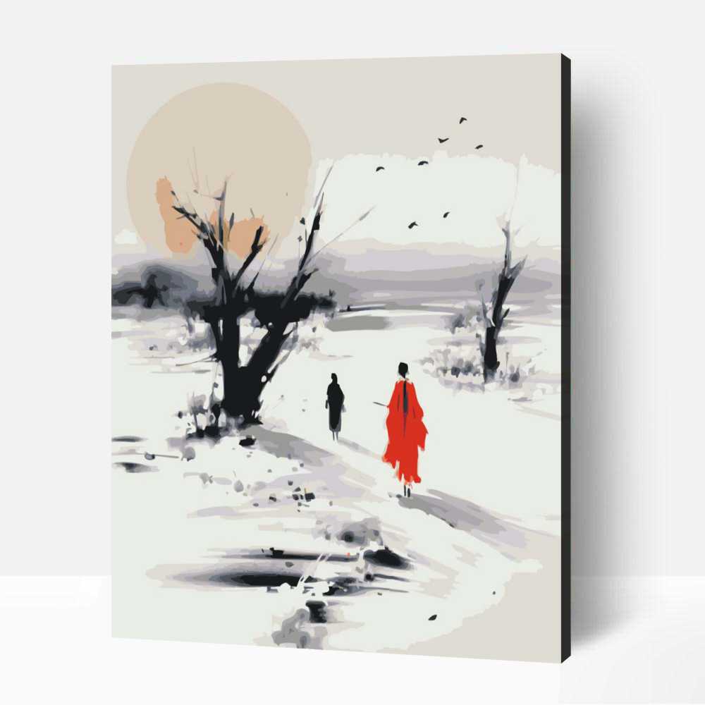 Ink festészet közös séta számfestő számozott kifestő